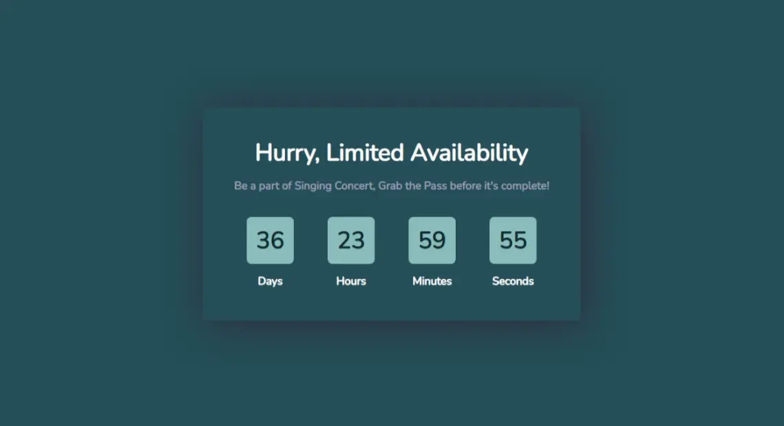 Sales End Countdown Tailwind CSS Component - TailwindTap